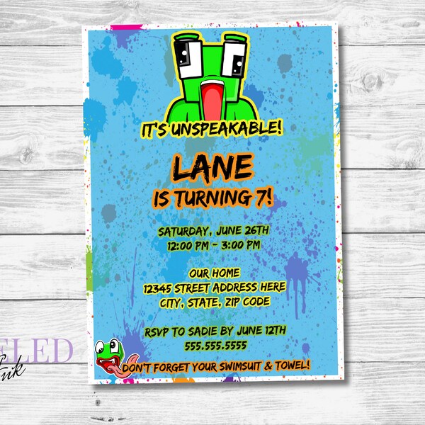 Youtube Invitation - Etsy