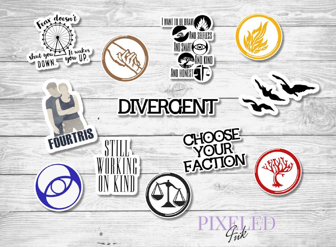 Set of 12 Divergent Stickers die-cut - Etsy