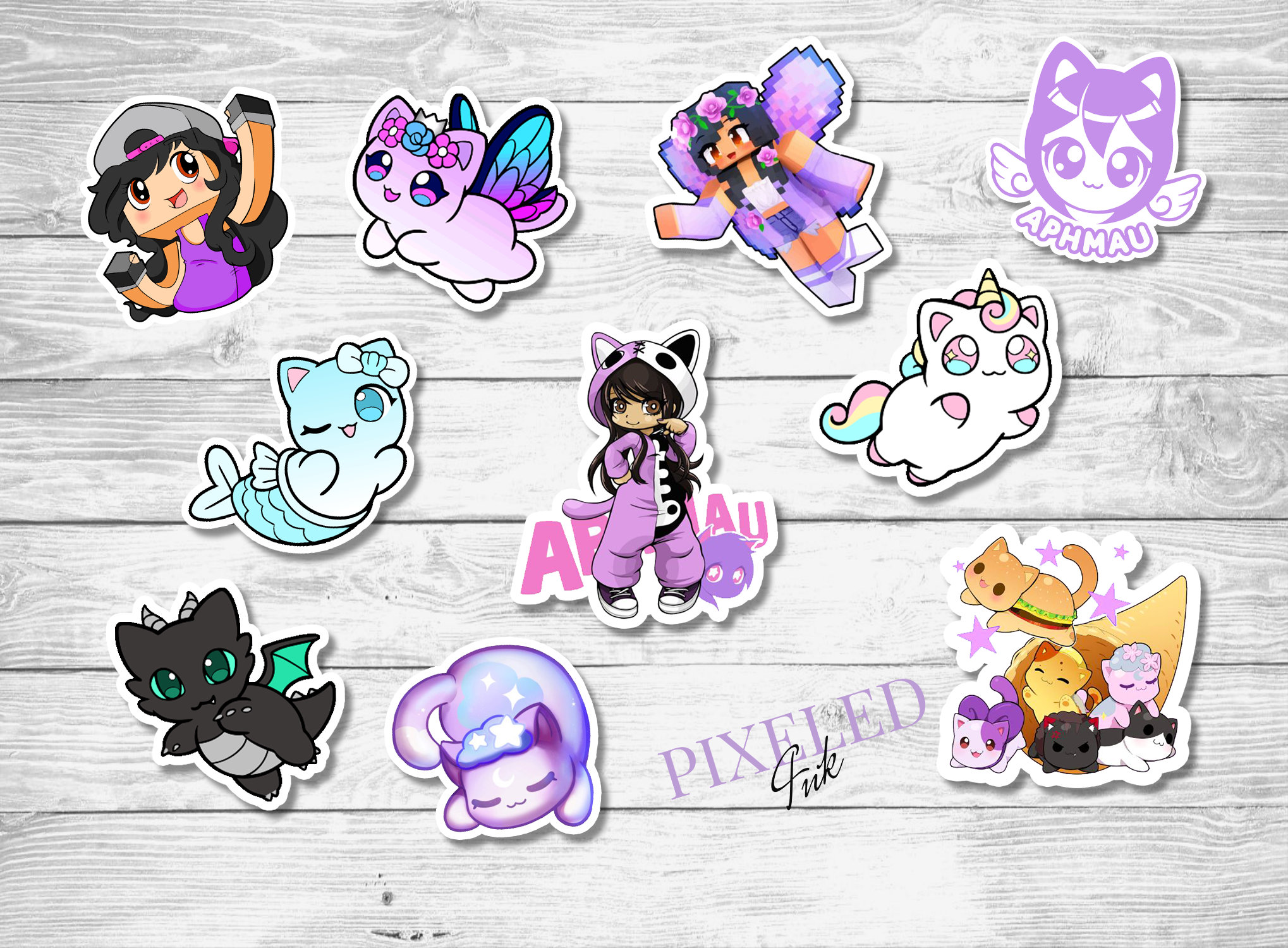 Set of 10 Aphmau Stickers die-cut - Etsy