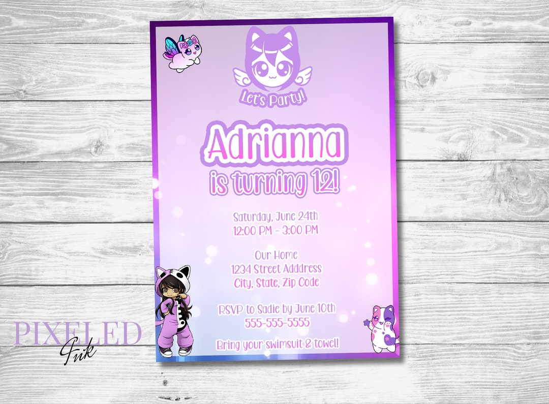 Aphmau Birthday Invitation Digital File - Etsy Canada