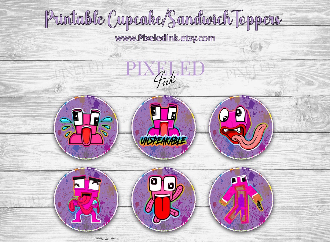 Pink Unspeakable Cupcake/sandwich Toppers Instant Download - Etsy