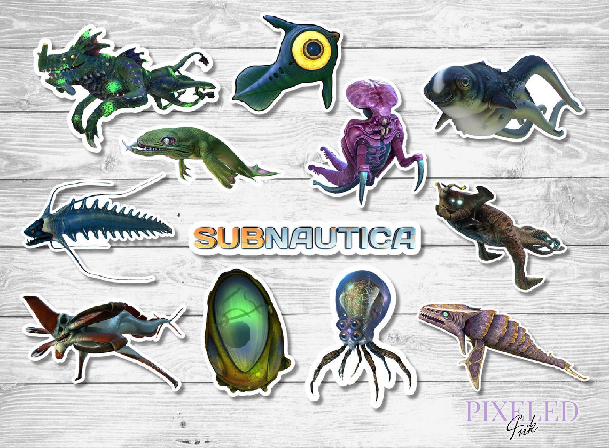 Set of 12 Subnautica Stickers die-cut - Etsy