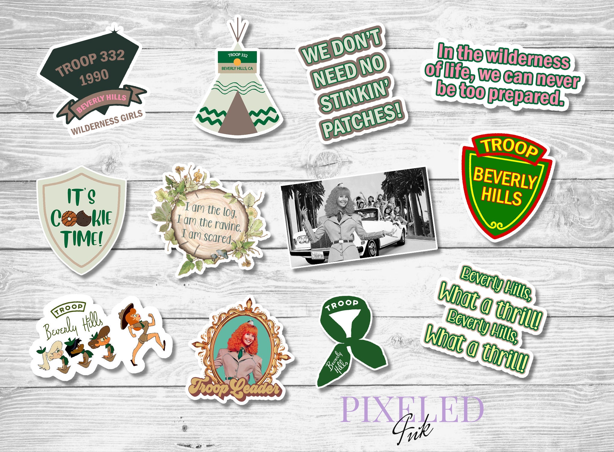 Set of 12 Troop Beverly Hills Stickers die-cut - Etsy