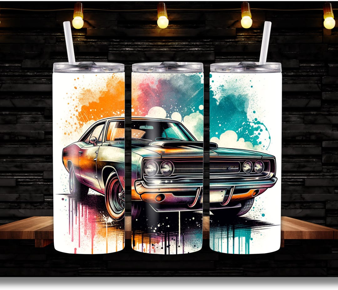 Muscle Car Tumbler Wrap - Vintage Car Design - 20oz Sublimation PNG ...