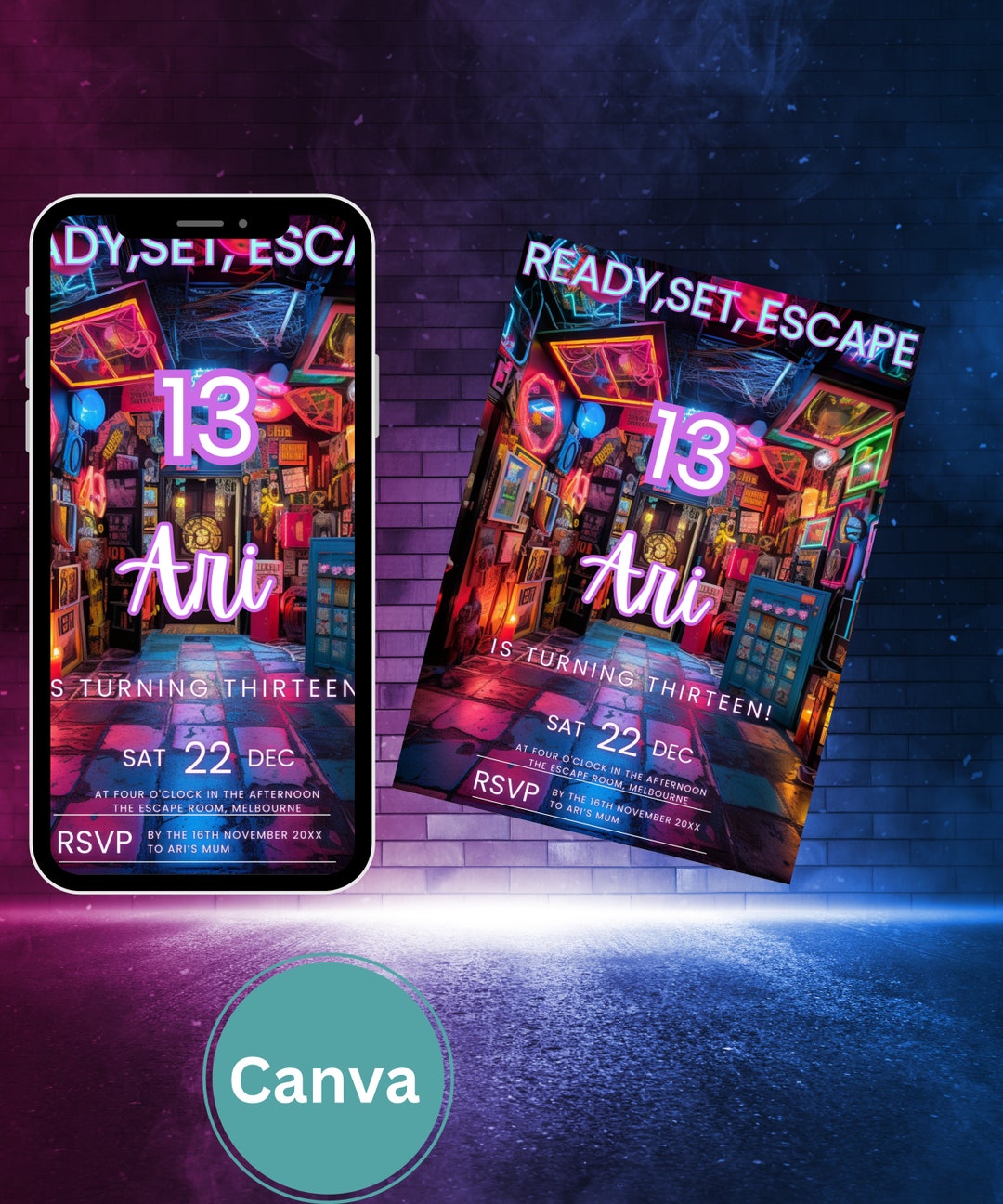 Escape Room Invitations Escape Room Ticket Instant Download Escape Room ...