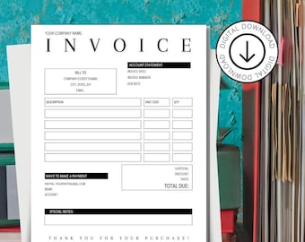Invoice Template Editable, Invoice Template, Small Business Custom ...