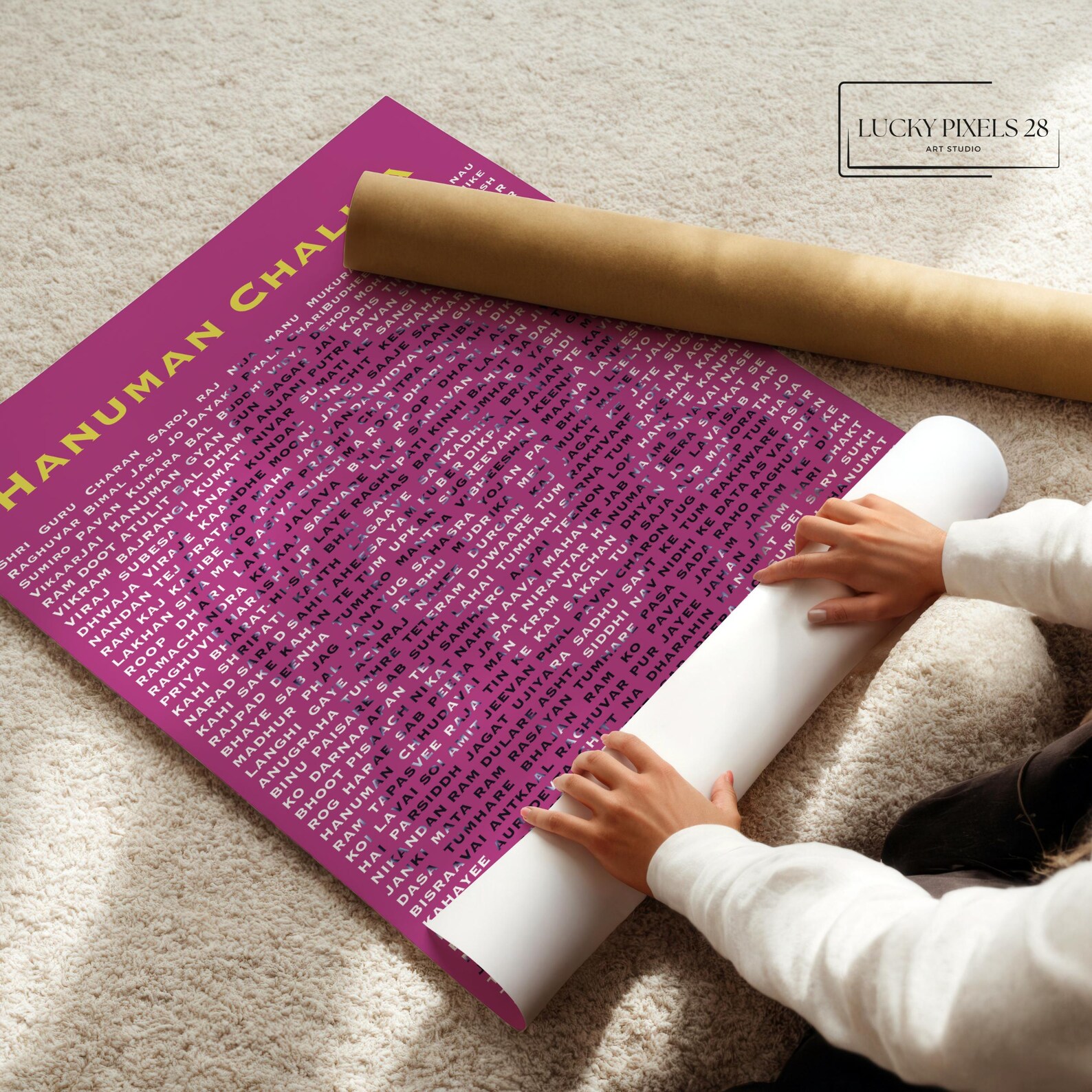 Hanuman Chalisa in English Purple Colour, Digital Prints, Hanuman ...