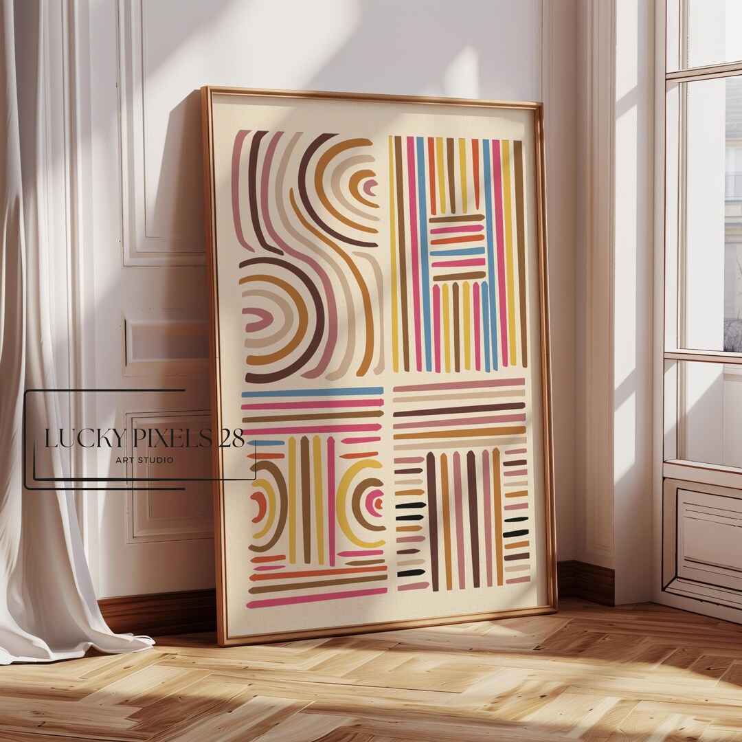 Lined Art SHIT Boho Wall Art Poster, Abstract Boho, Home Decor, Word ...