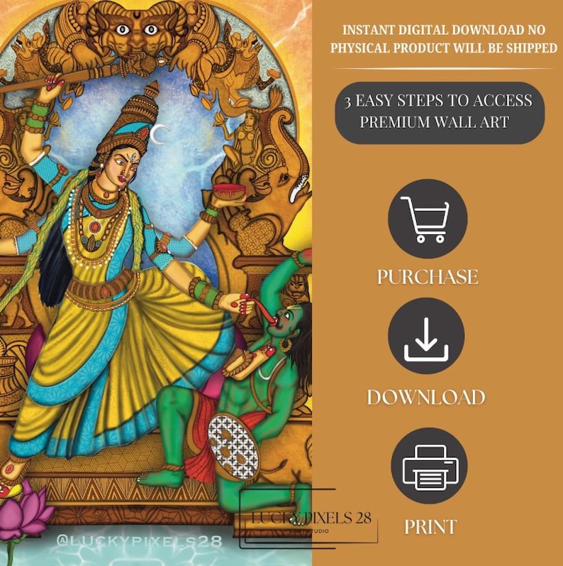Baglamukhi Maa, Baglamukhi Yantra & Mantra Art Prints - Pitambari Devi ...