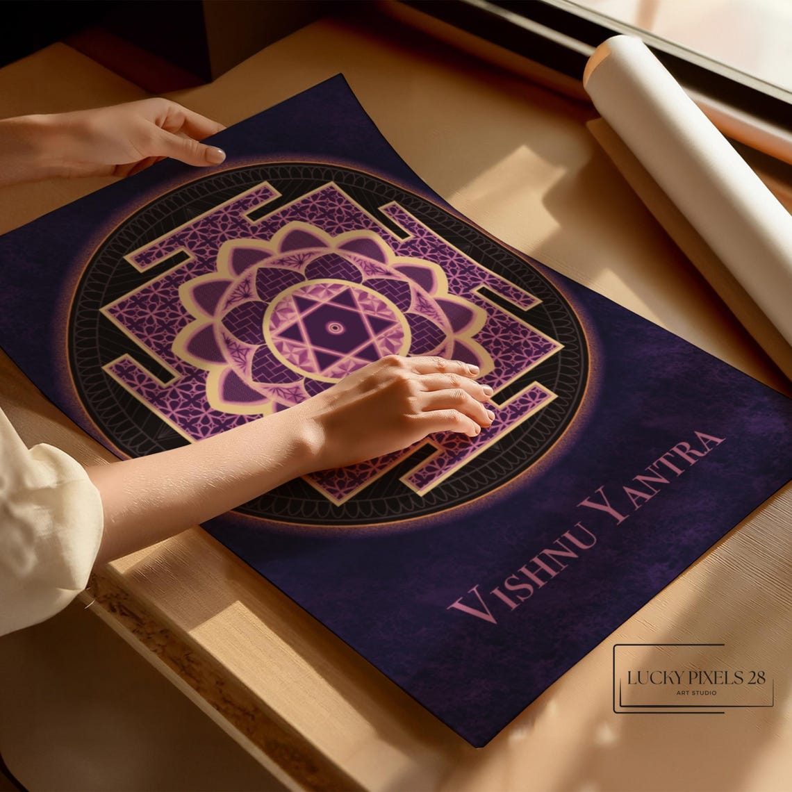 Vishnu Yantra, Digital Art, Wealth, Health, Prosperity, Removal of All ...