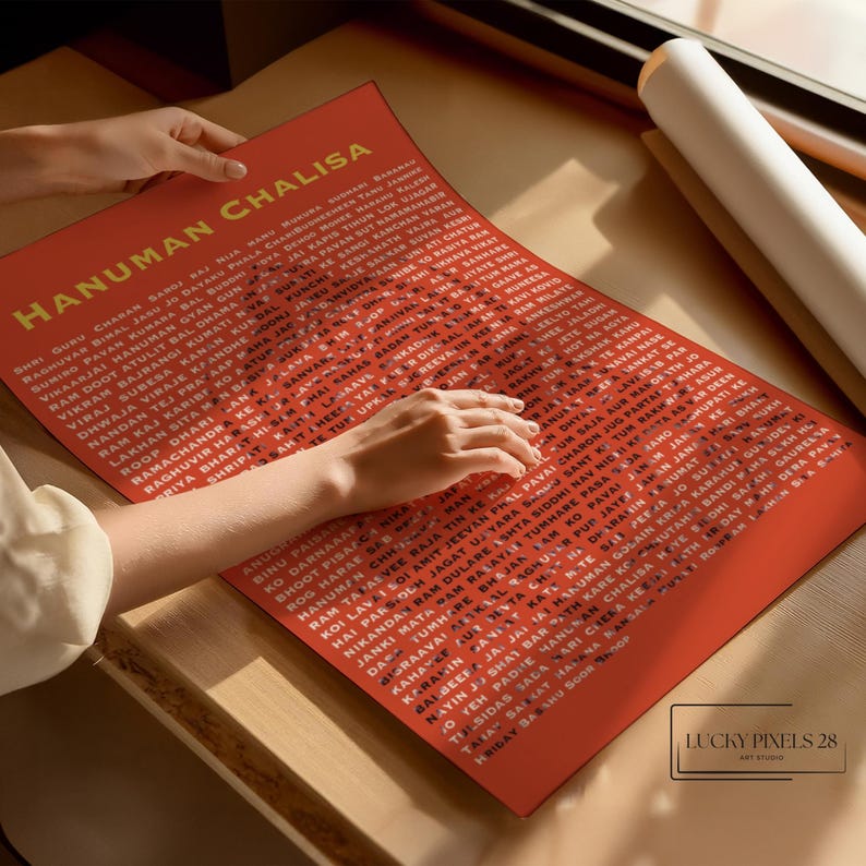 Hanuman Chalisa Art Print: Hindu God Rama Devotee (digital Download) - Etsy