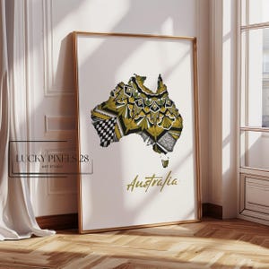 Australia Map Wall Art, Hand Drawn Map of Australia, Travel Inspired ...