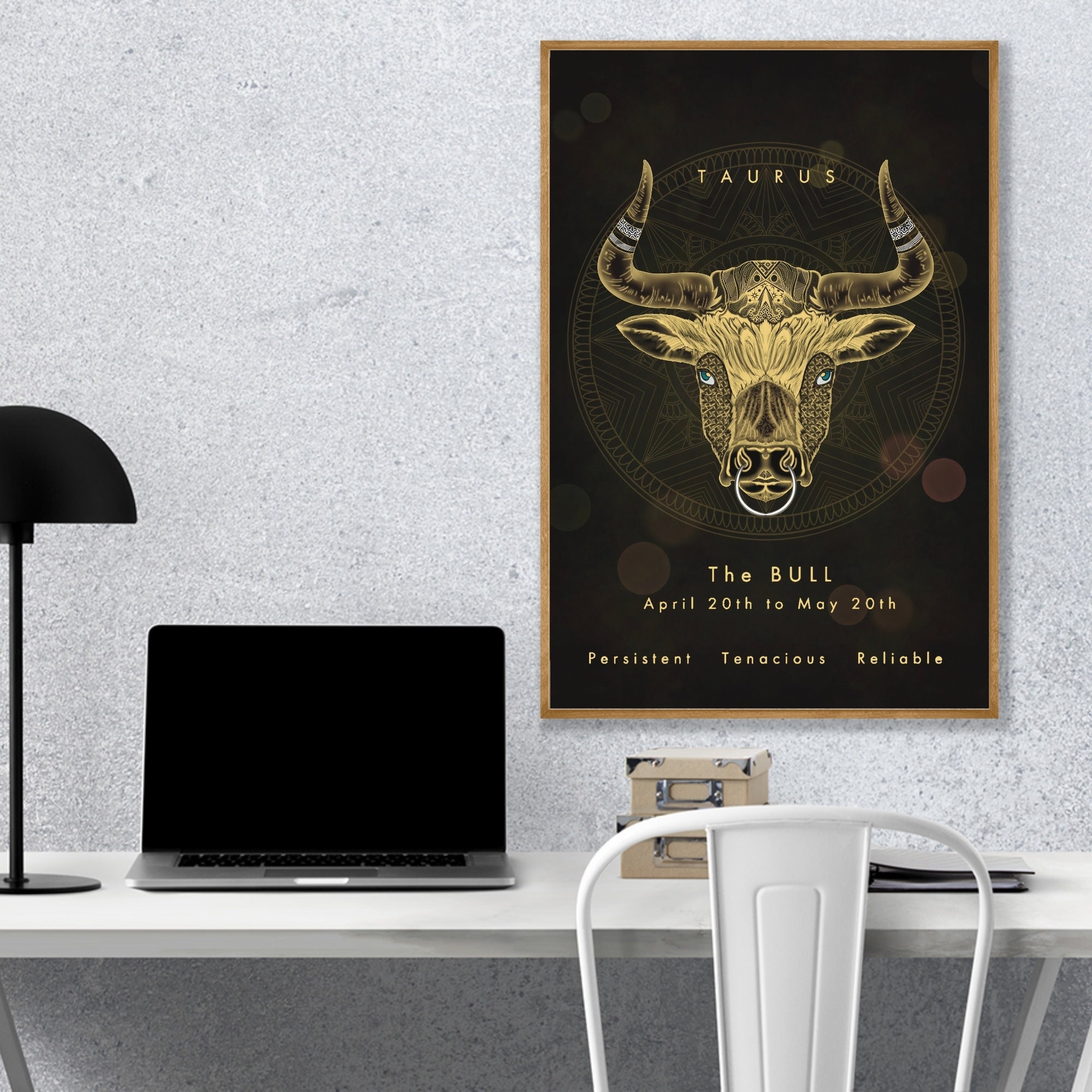 Taurus Zodiac Sign Digital Printable Art Digital Art Home Decor L ...