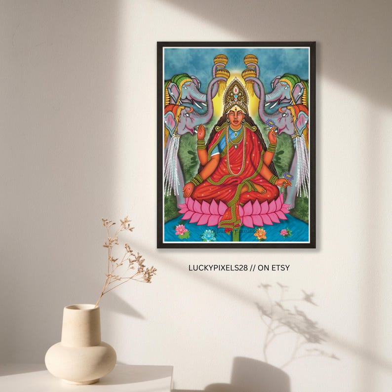 Maa Kamala Digital Art, Goddess of Wealth & Prosperity, Dasha Mahavidya ...