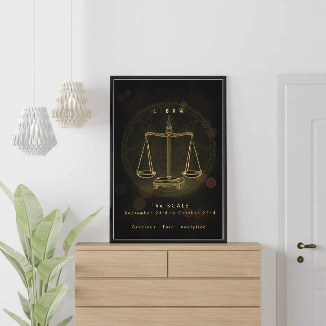 Libra Zodiac Digital Print, Astrology Digital Download, Zodiac Print ...