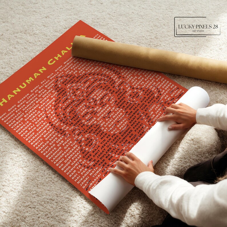 Hanuman Chalisa Art Print: Hindu God Rama Devotee (digital Download) - Etsy