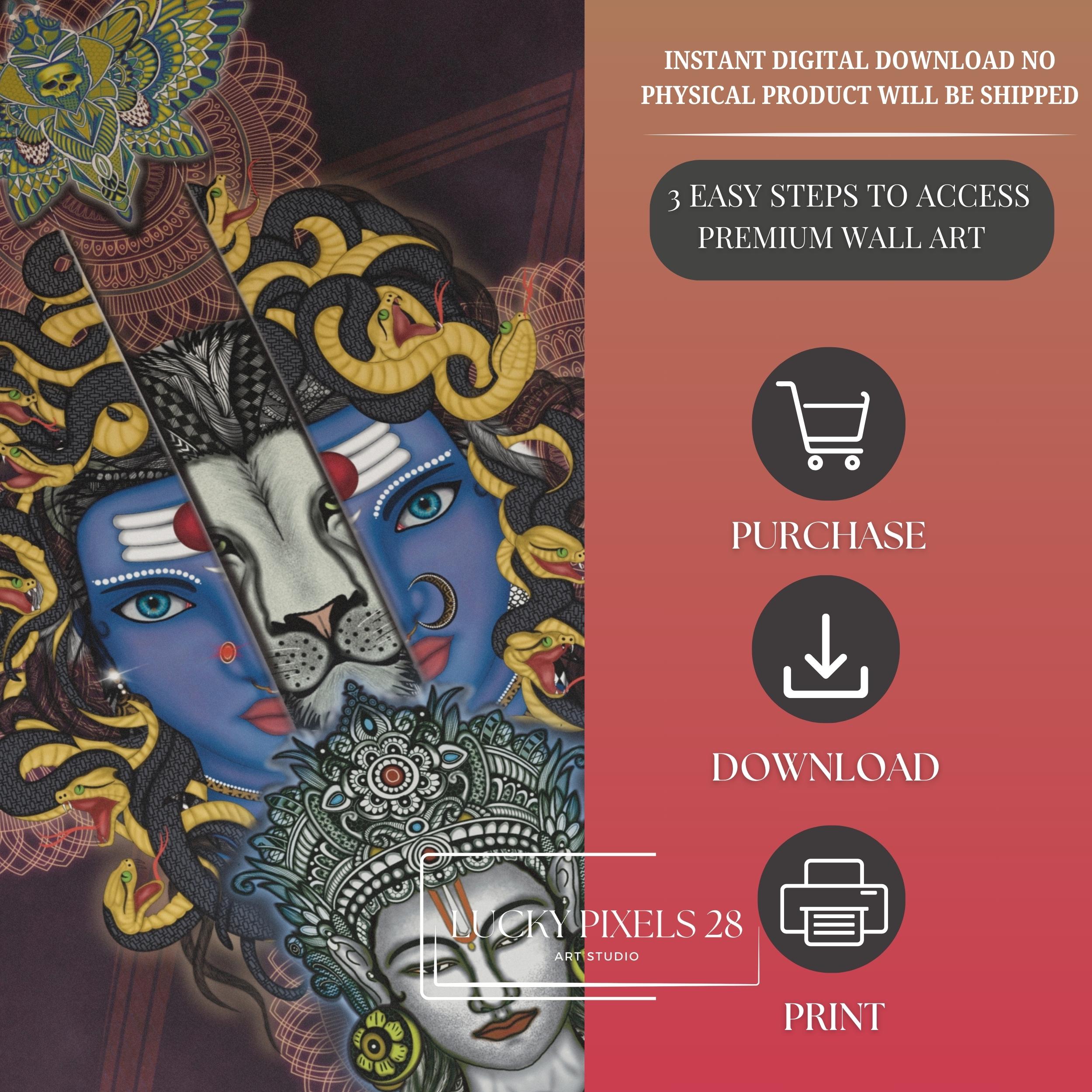 Kali Maha Kali, Vishnu, Digital Printable Wall Art, Kali Yantra, Kali ...