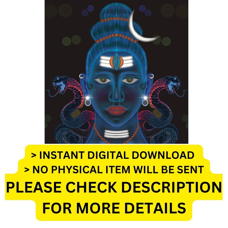 Lord Shiva Retro L Digital Printable Art Powerful God Shiva - Etsy