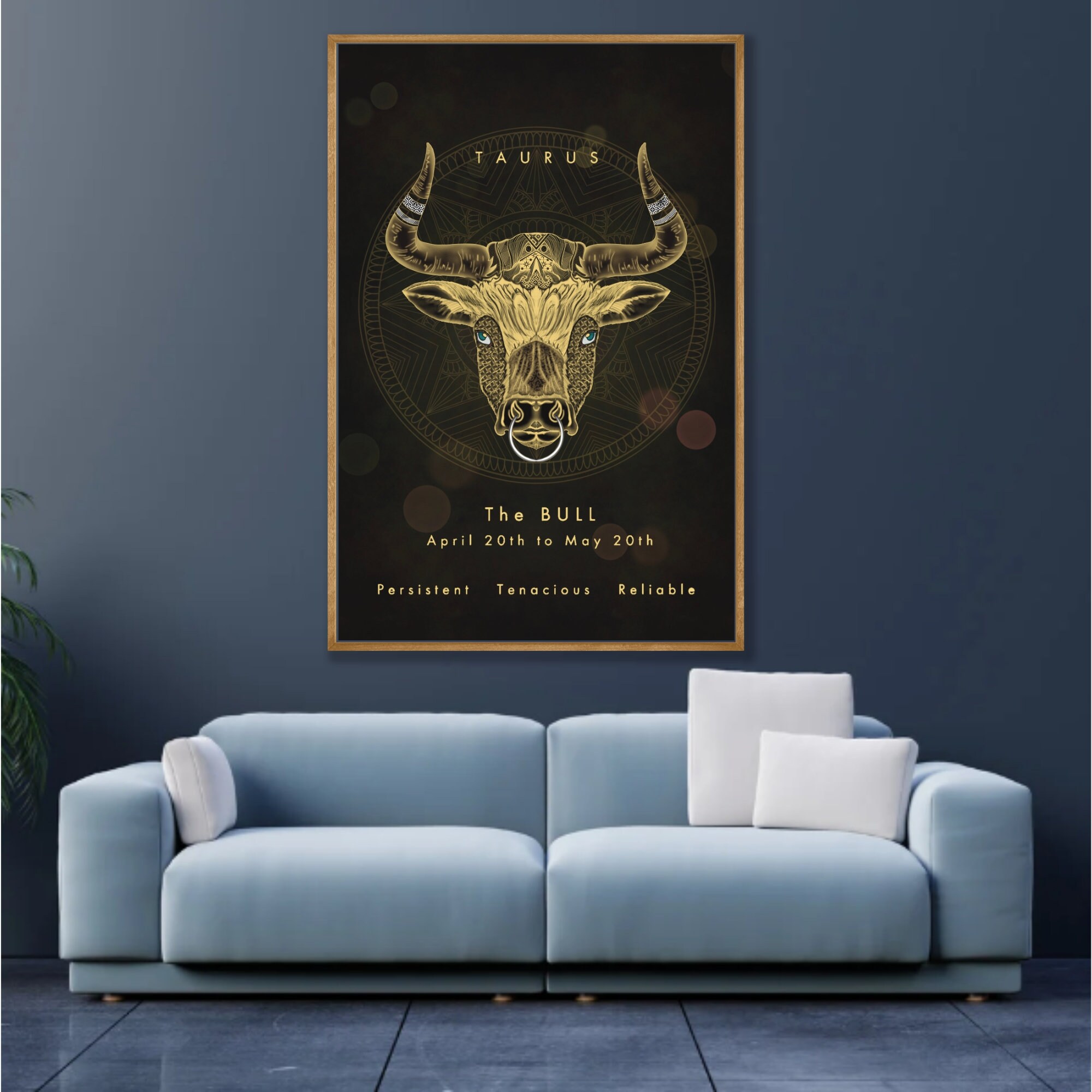 Taurus Zodiac Sign Digital Printable Art Digital Art Home Decor L ...