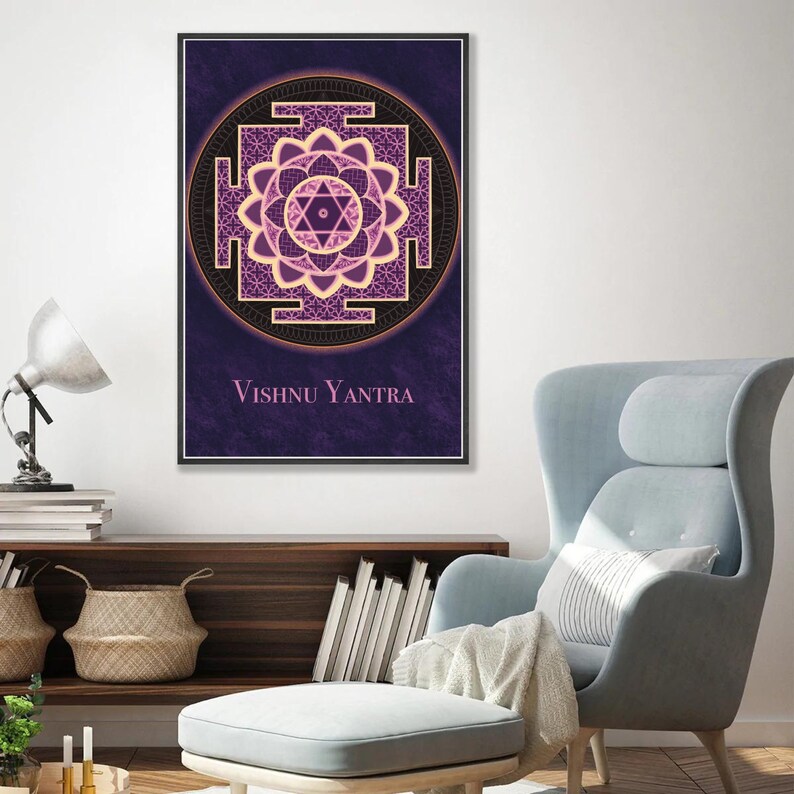 Vishnu Yantra, Digital Art, Wealth, Health, Prosperity, Removal of All ...