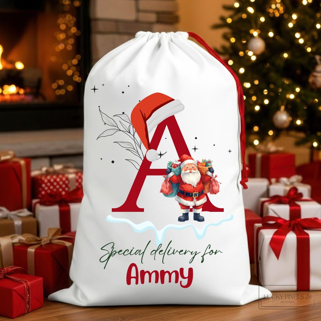 Santa Sack Personalized With Name Custom Christmas Gift for Kids ...
