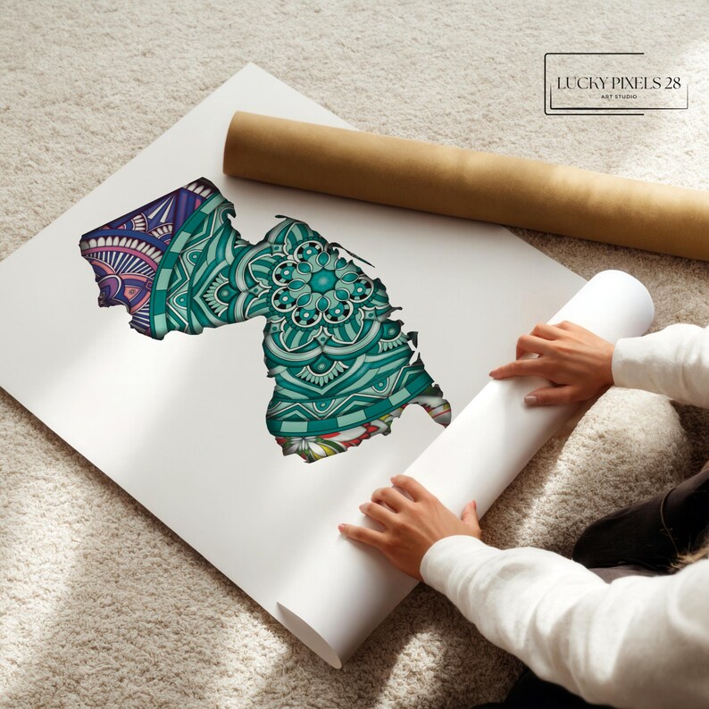 New Jersey Hand Drawn Printable Map, Travel Map, New Jersey Map, New ...