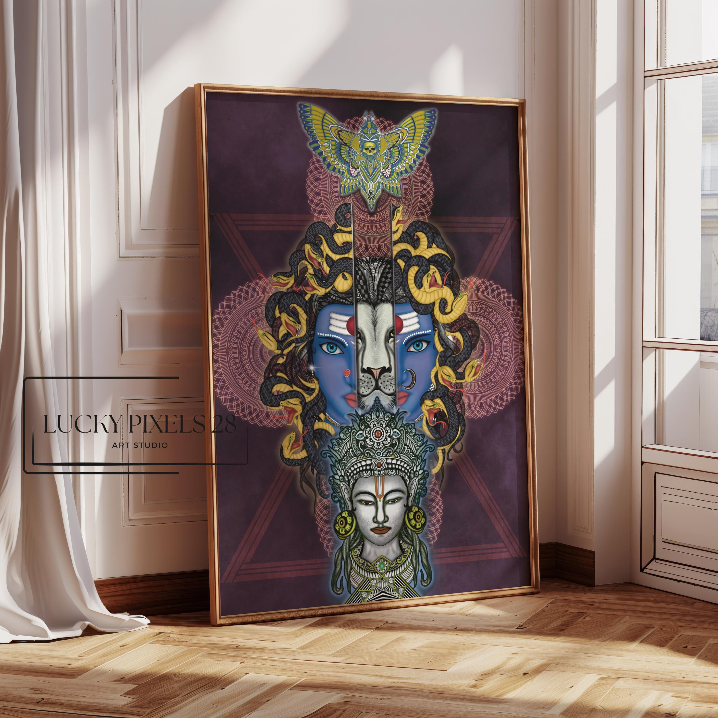 Kali Maha Kali, Vishnu, Digital Printable Wall Art, Kali Yantra, Kali ...