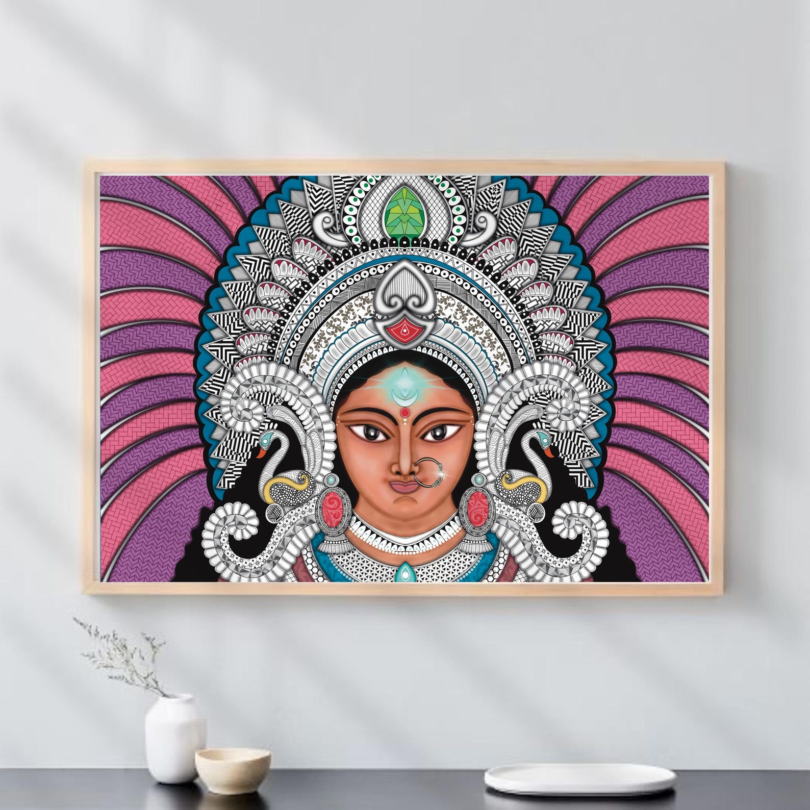 Durga Devi Digital Artwork, Printable Wall Art, Home Decor, Wall Prints ...