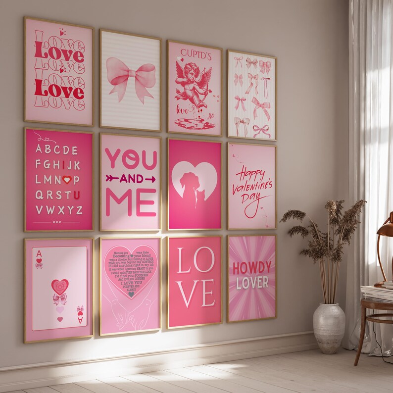 Valentine Day Decor Set of 27 Printables, Valentines Party Decor ...