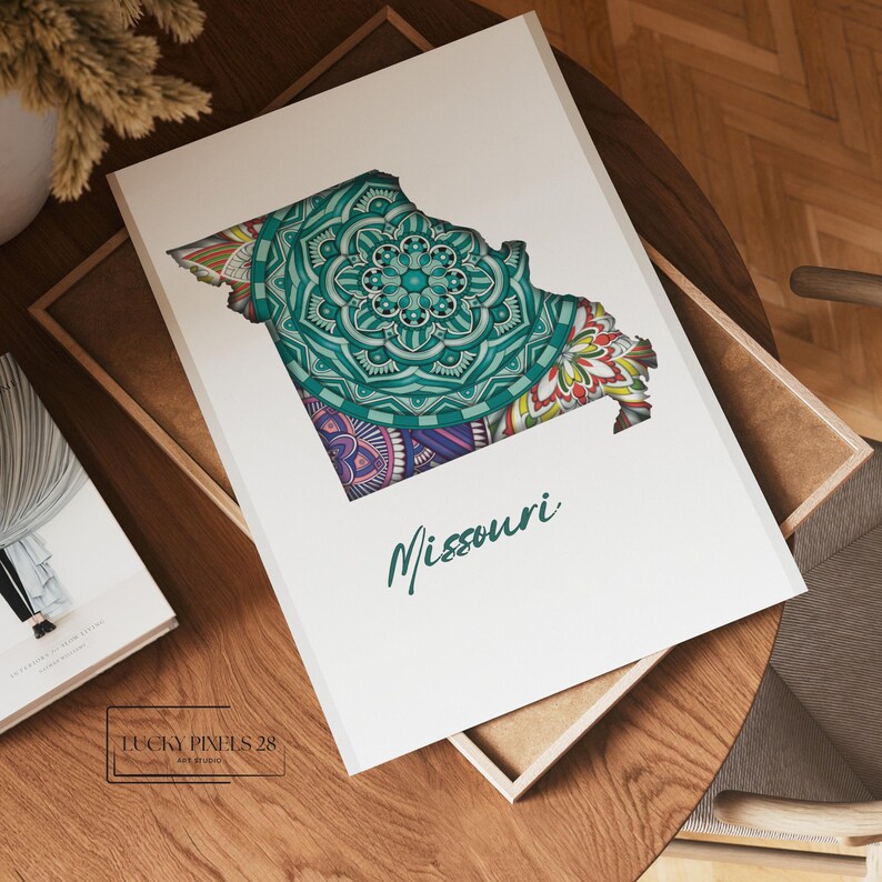 Missouri State Map Hand Drawn Printable Map, Travel Map, Missouri Map ...