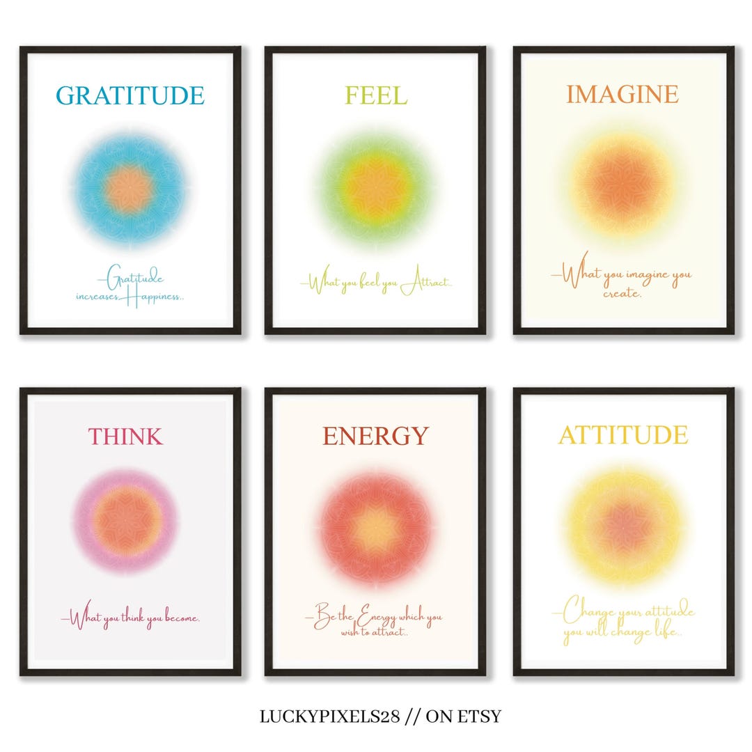 Aura Art Prints Set: Spiritual Office Decor (digital Download) - Etsy