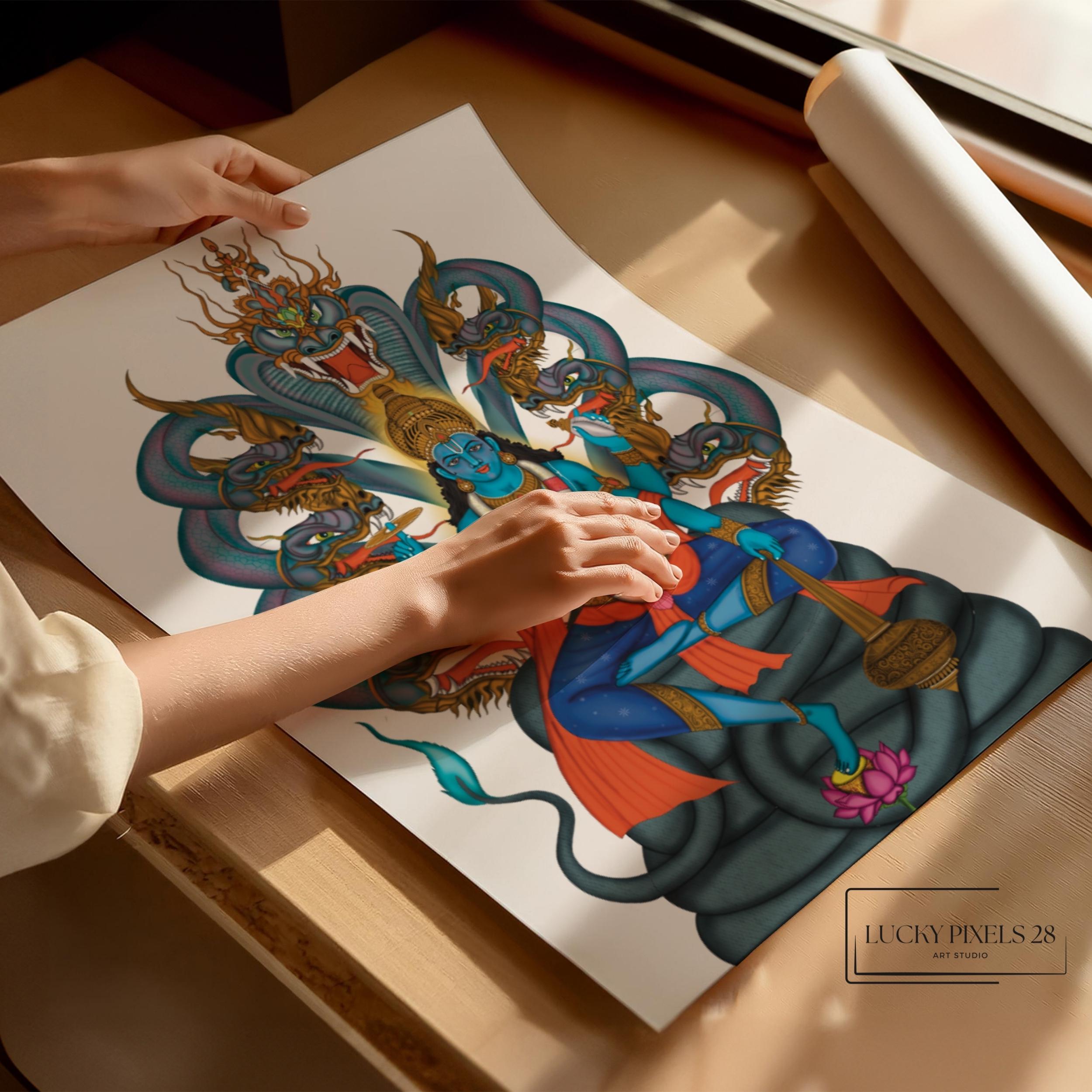 Lord Vishnu, Digital Printable Art, Maha Prabhu, Dashavatar, Wall Art ...