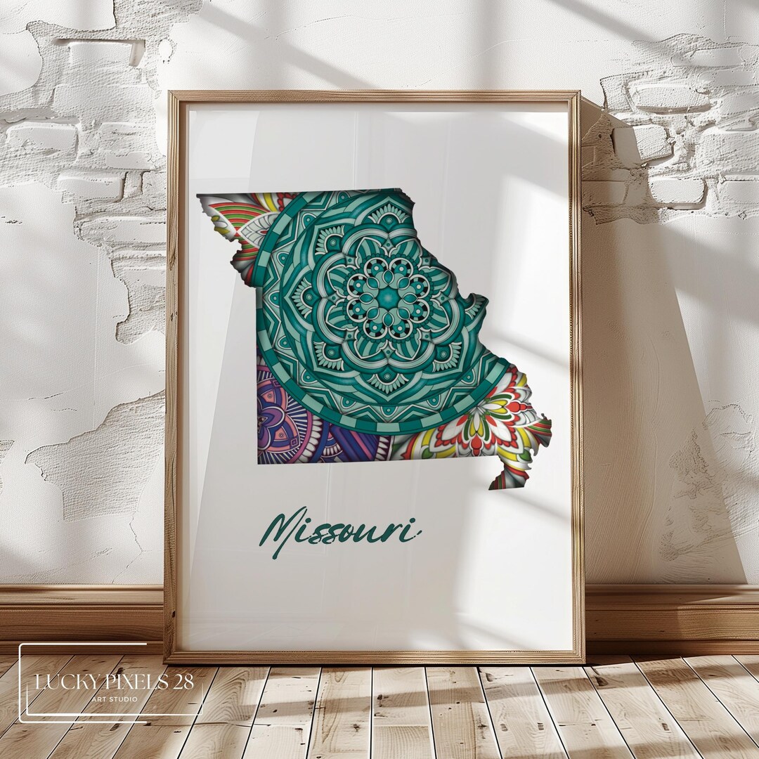 Missouri State Map Hand Drawn Printable Map, Travel Map, Missouri Map ...