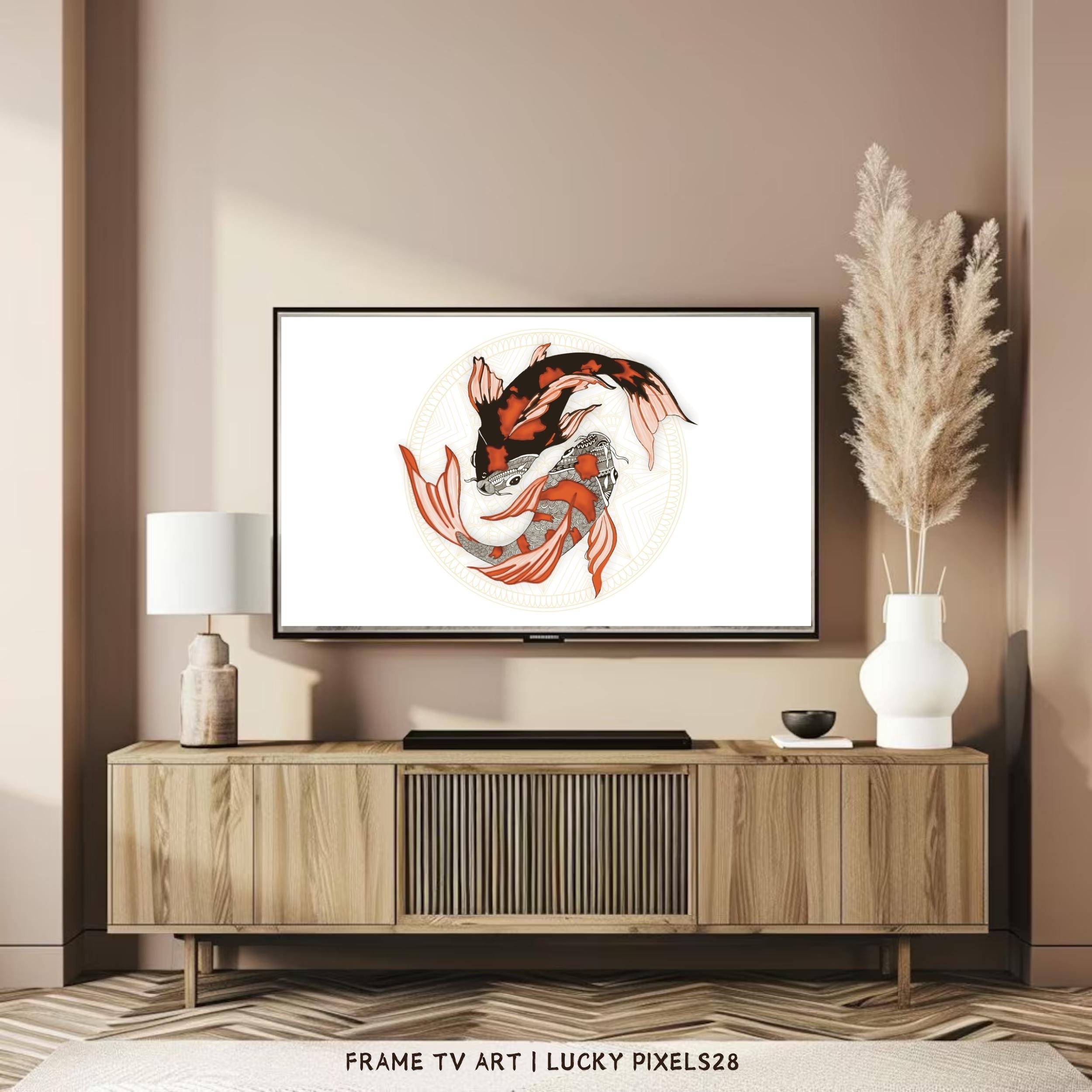Koi Fish Art for Samsung Tv Frame, Koi Fish Unique, Koi Art TV ...
