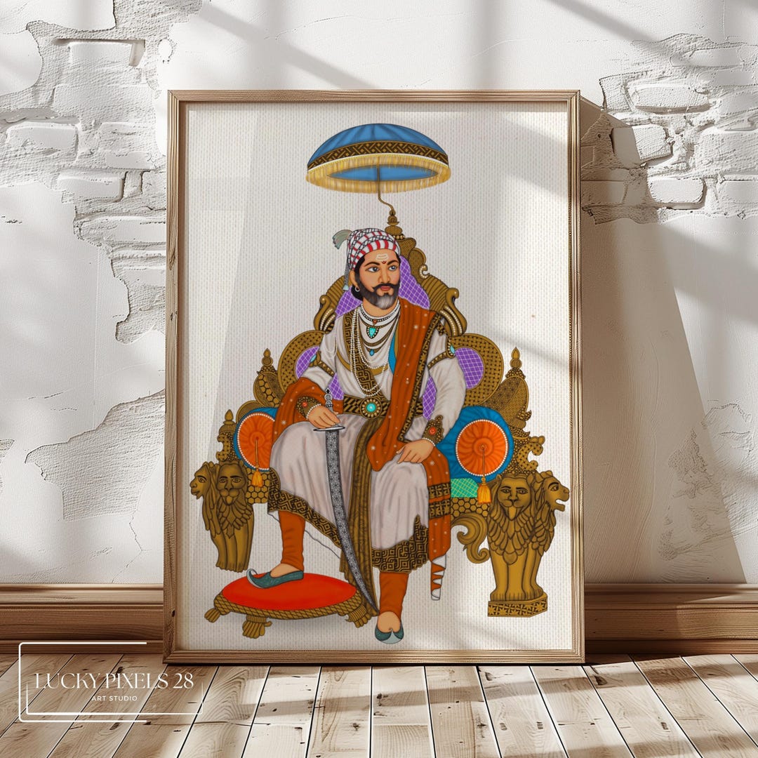Shivaji Maharaj Art Print: Maratha Warrior Digital Wall Art (multiple ...