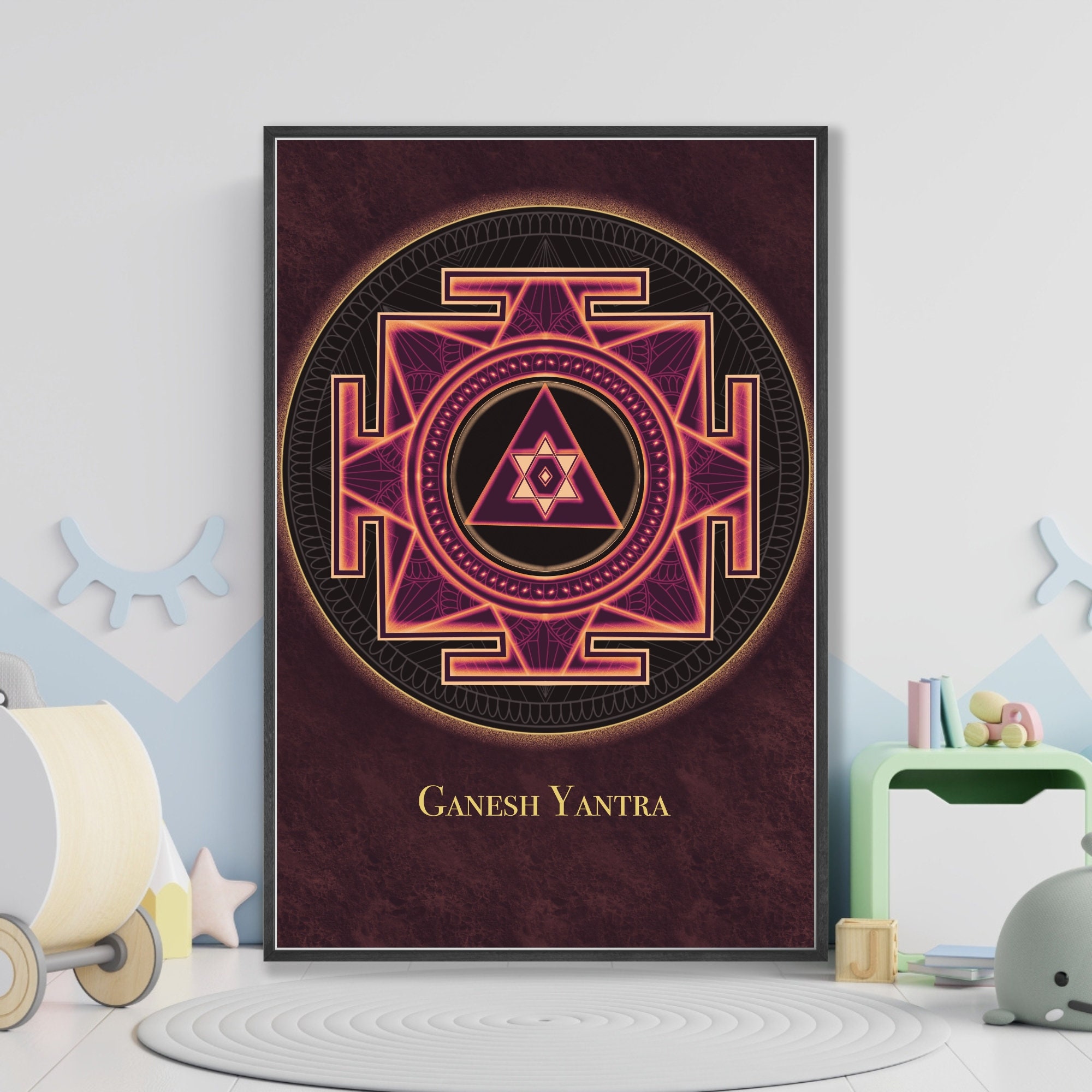 Ganesh Yantra Art,for Wealth, Health, Prosperity, Removal of All Kinds ...