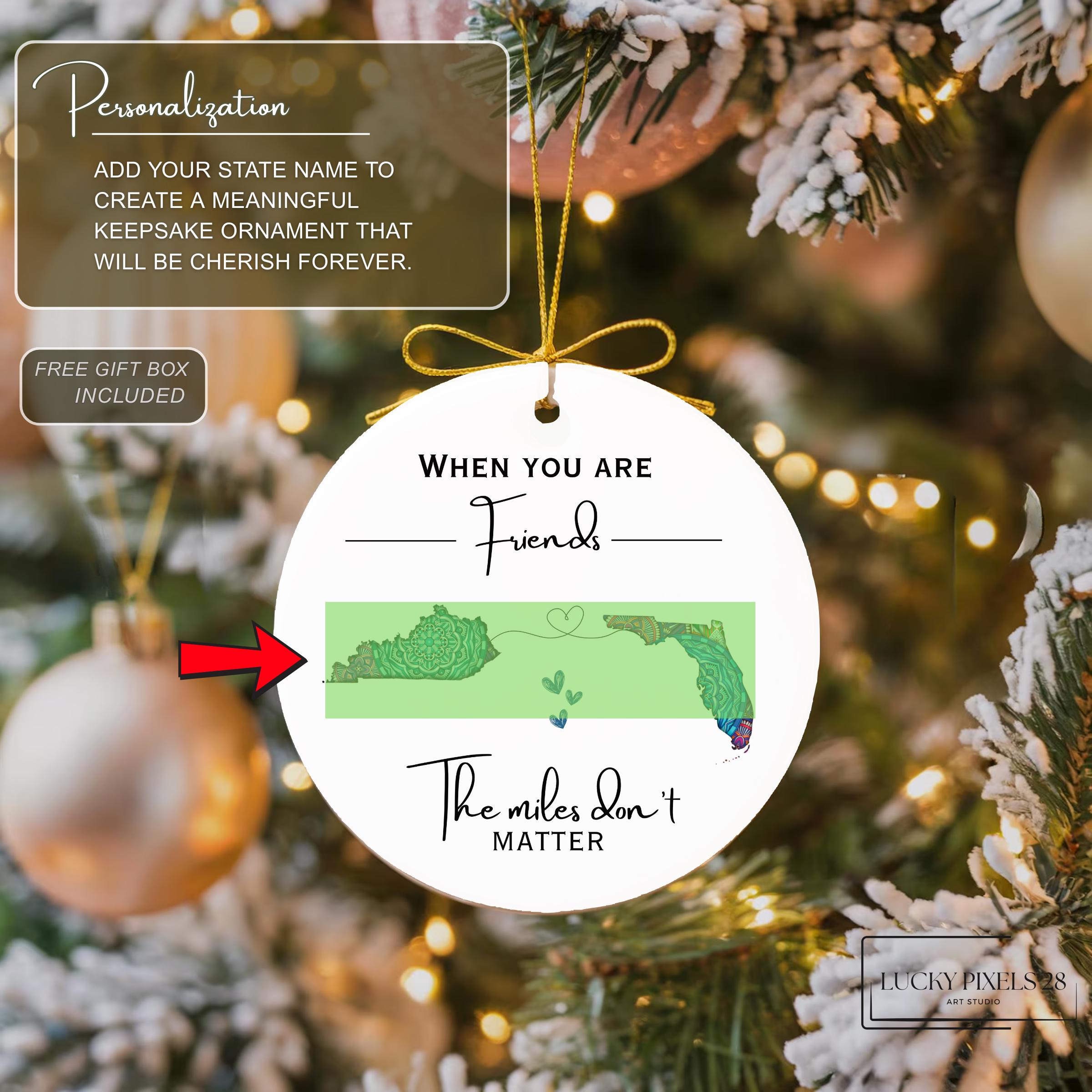Custom State to State Friends Ornament, Long Distance Gift - Etsy