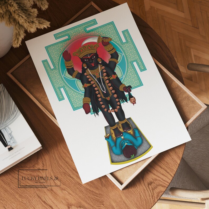 Adhya Kali Digital Art Print: Hindu Goddess Wall Decor (instant ...