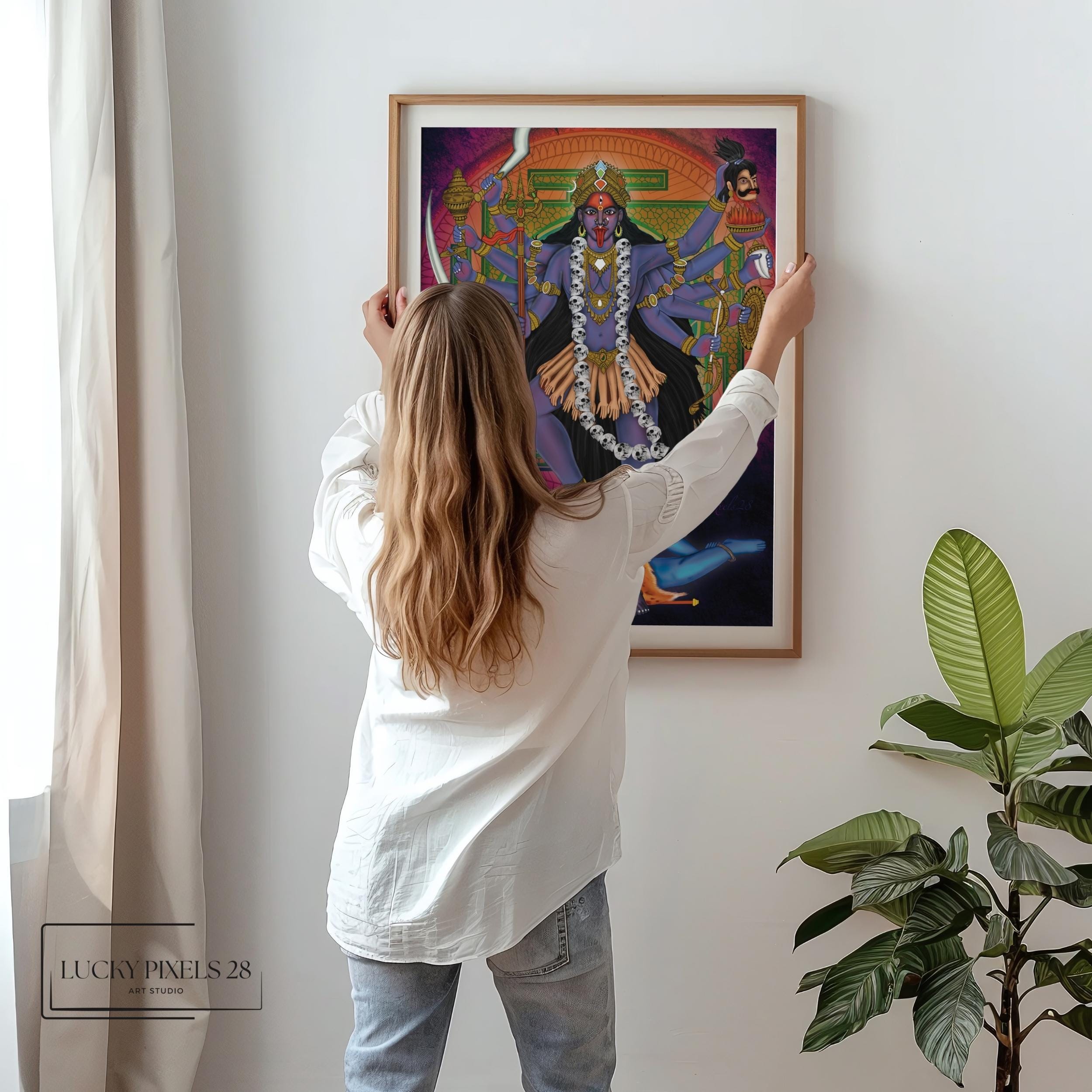 Kali Maa Print: Hand Drawn Digital Wall Art (PDF) - Etsy