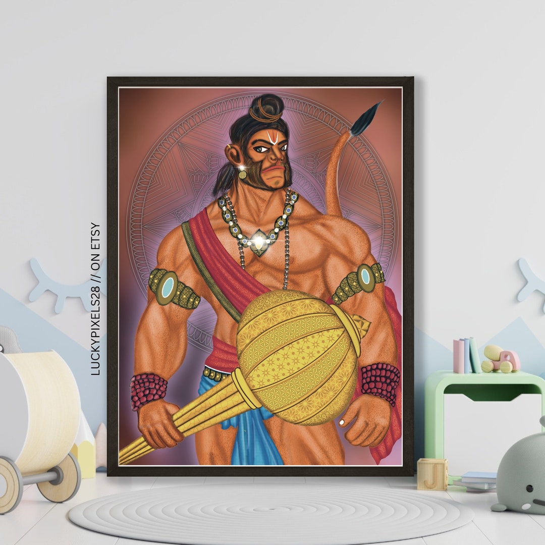 Lord Hanuman, the Protector of Universe, Digital Printable Arts, Home ...