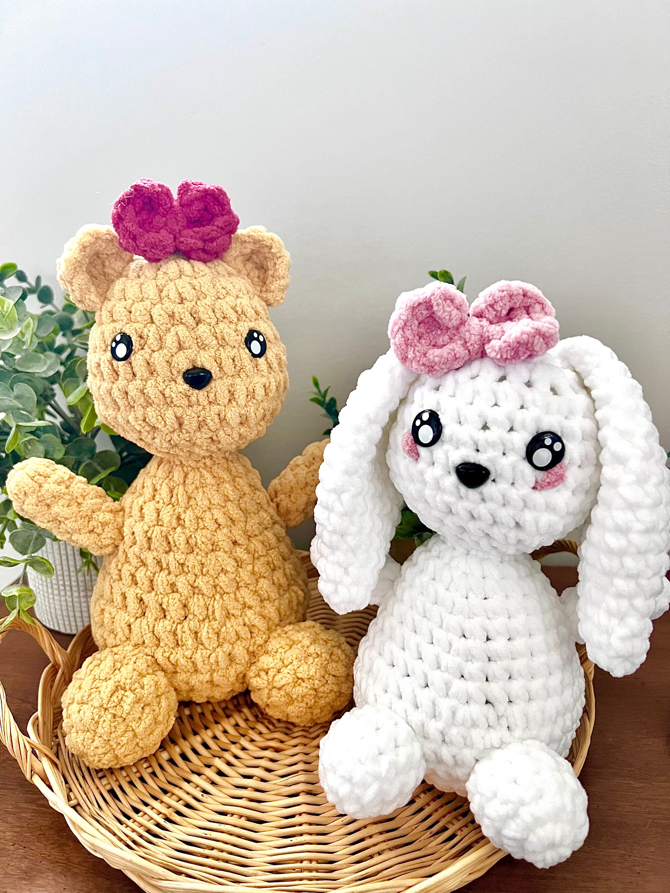 Cuddle Cuties Bunny and Bear Crochet Pattern 2-in-1 Bundle Plushie ...