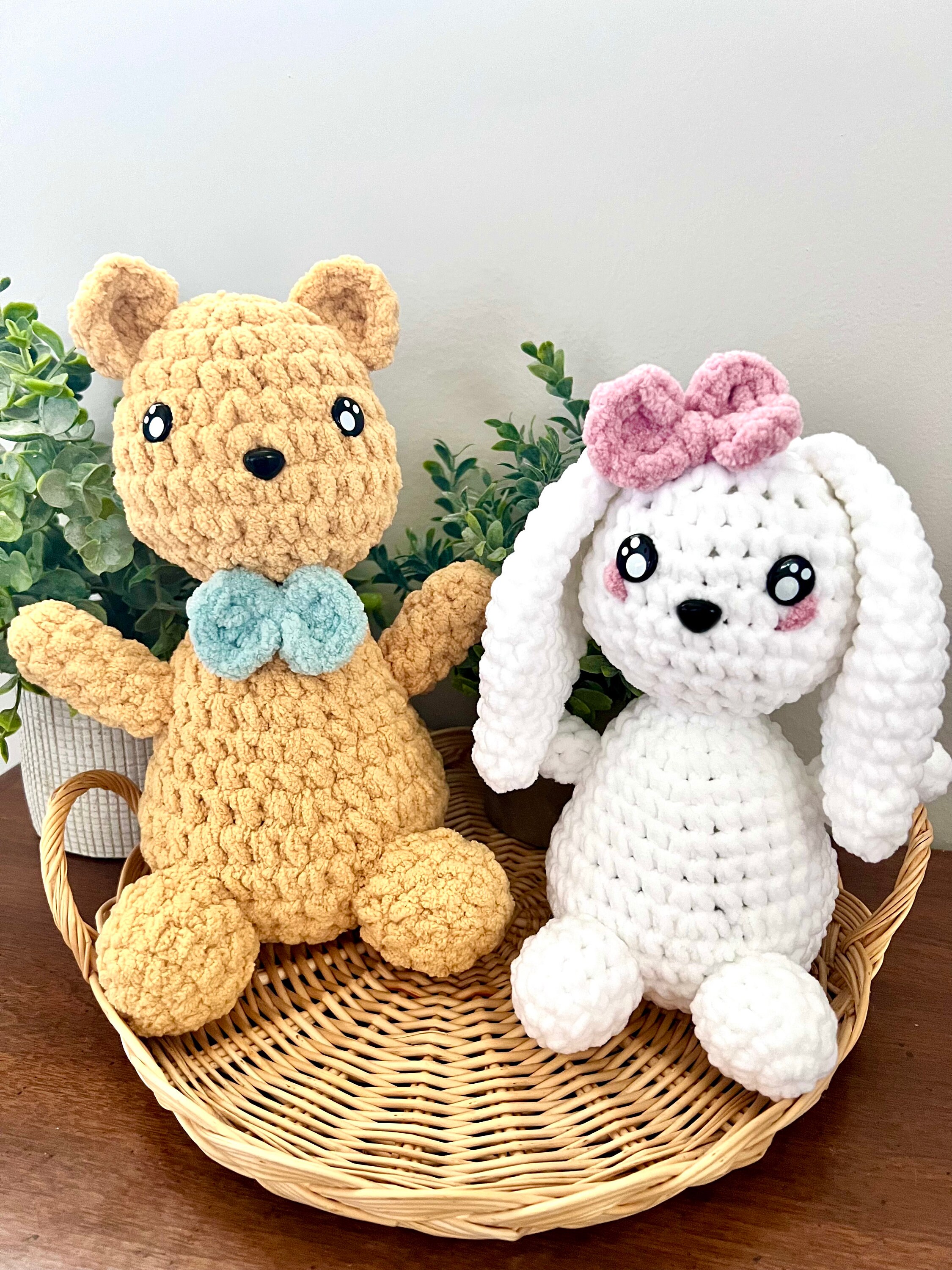 Cuddle Cuties Bunny and Bear Crochet Pattern 2-in-1 Bundle Plushie ...