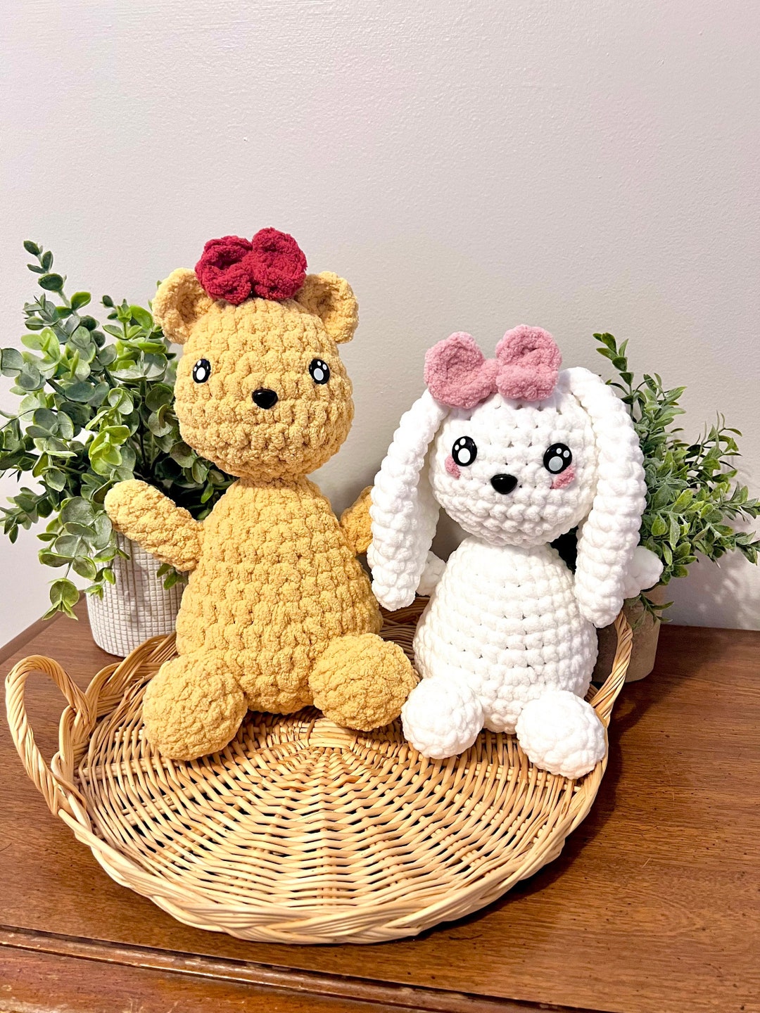 Cuddle Cuties Bunny and Bear Crochet Pattern 2-in-1 Bundle Plushie ...