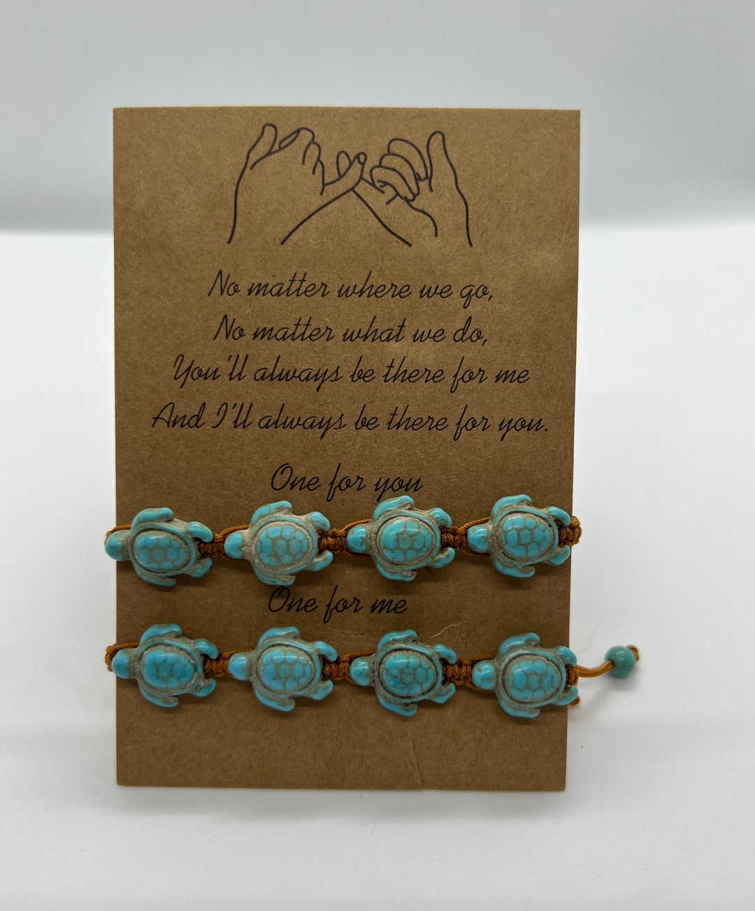 Turquoise Sea Turtle Adjustable Braided Bracelet | Long Distance ...