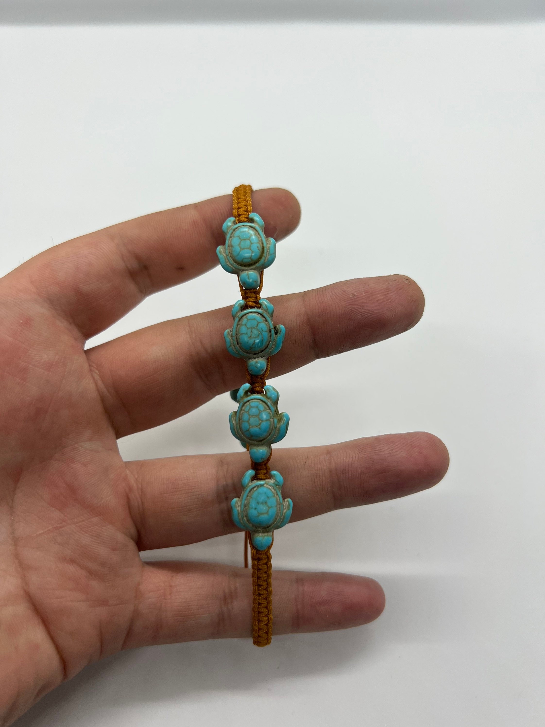 Turquoise Sea Turtle Adjustable Braided Bracelet | Long Distance ...
