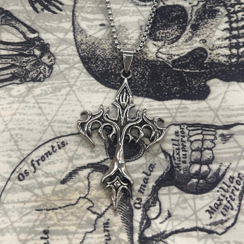 Y2k Gothic Cross Necklace - Etsy