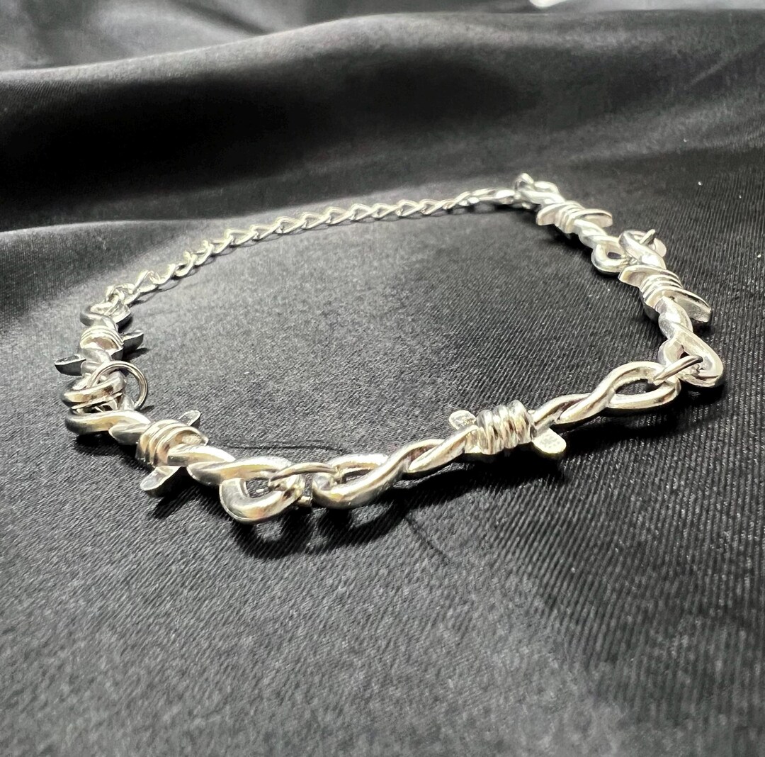 Y2K Barbed Wire Bracelet - Retro Thorned Bracelet - Barbed Punk ...
