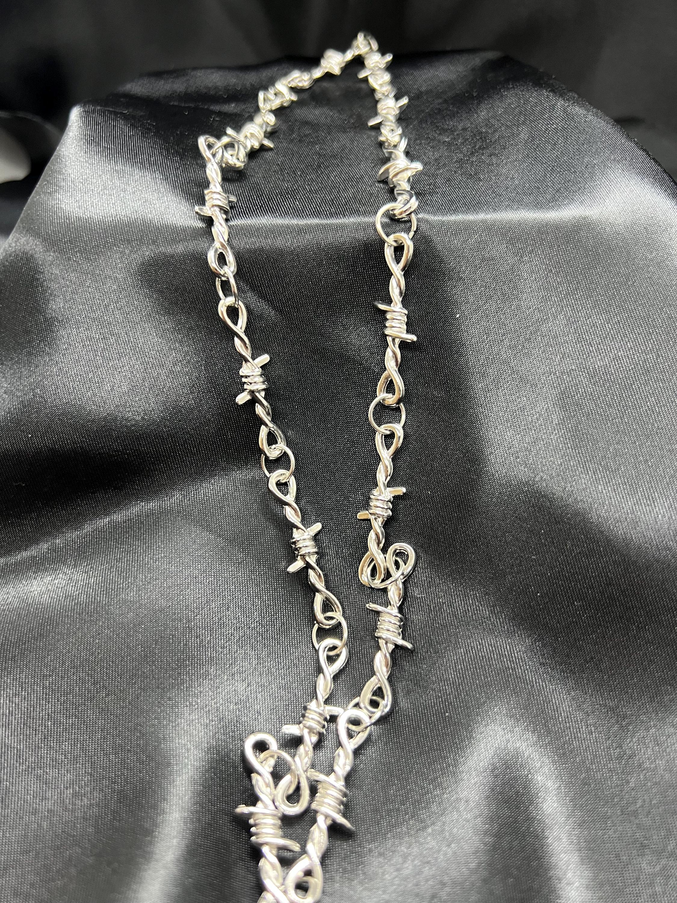 Y2K Barb Wire Choker Chain Thorned Y2K Punk Chain Gothic Y2k Chain ...