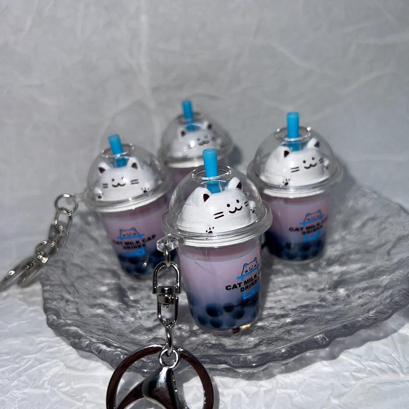 Milk Tea Keychain - Etsy