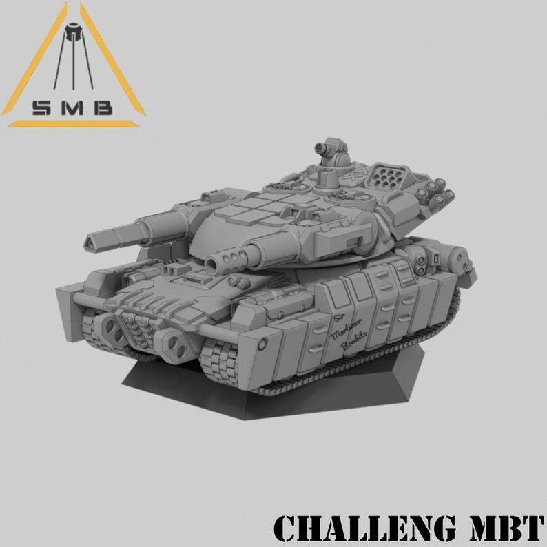 Challeng MBT Tank by Sir Mortimer Bombito, SMB. 6mm, 1/285 Scale 3d ...
